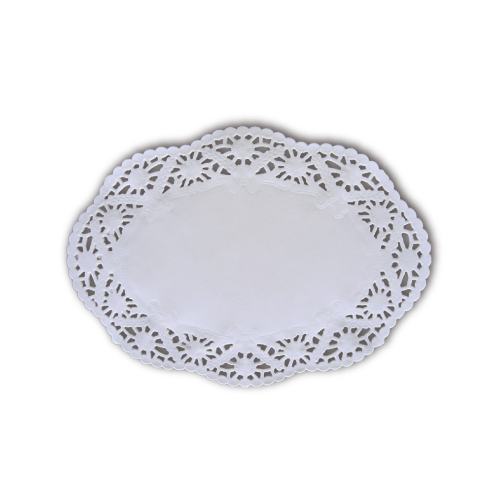 BR520110-1/4x14" White Oval Lace Paper Doily - Kwong Wah Paper Product ...