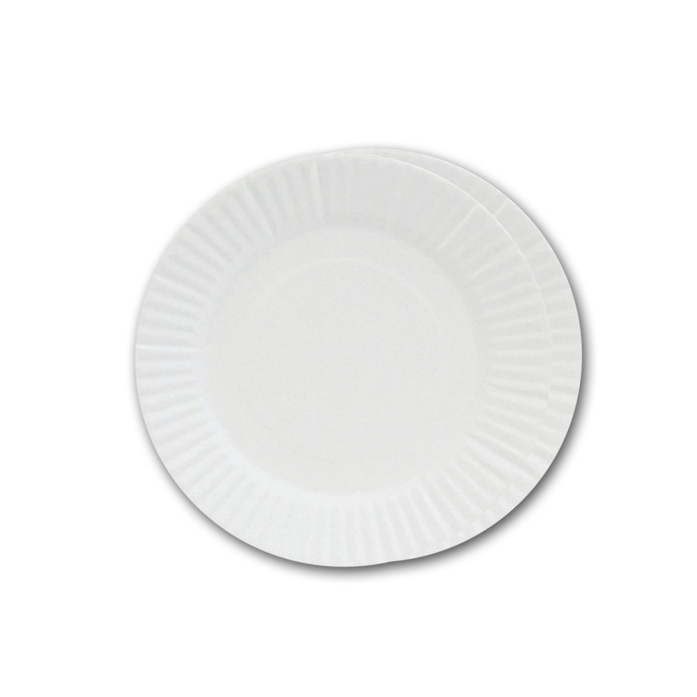 FF0303Ø 9" White Round Paper Plate (230g) - Kwong Wah Paper Product Co Ltd