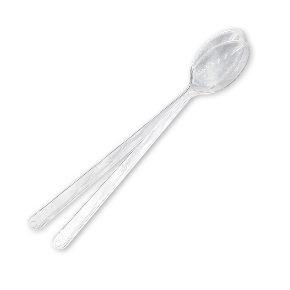 FJ0204Clear Plastic Long Tea Spoons #17T - Kwong Wah Paper Product Co Ltd