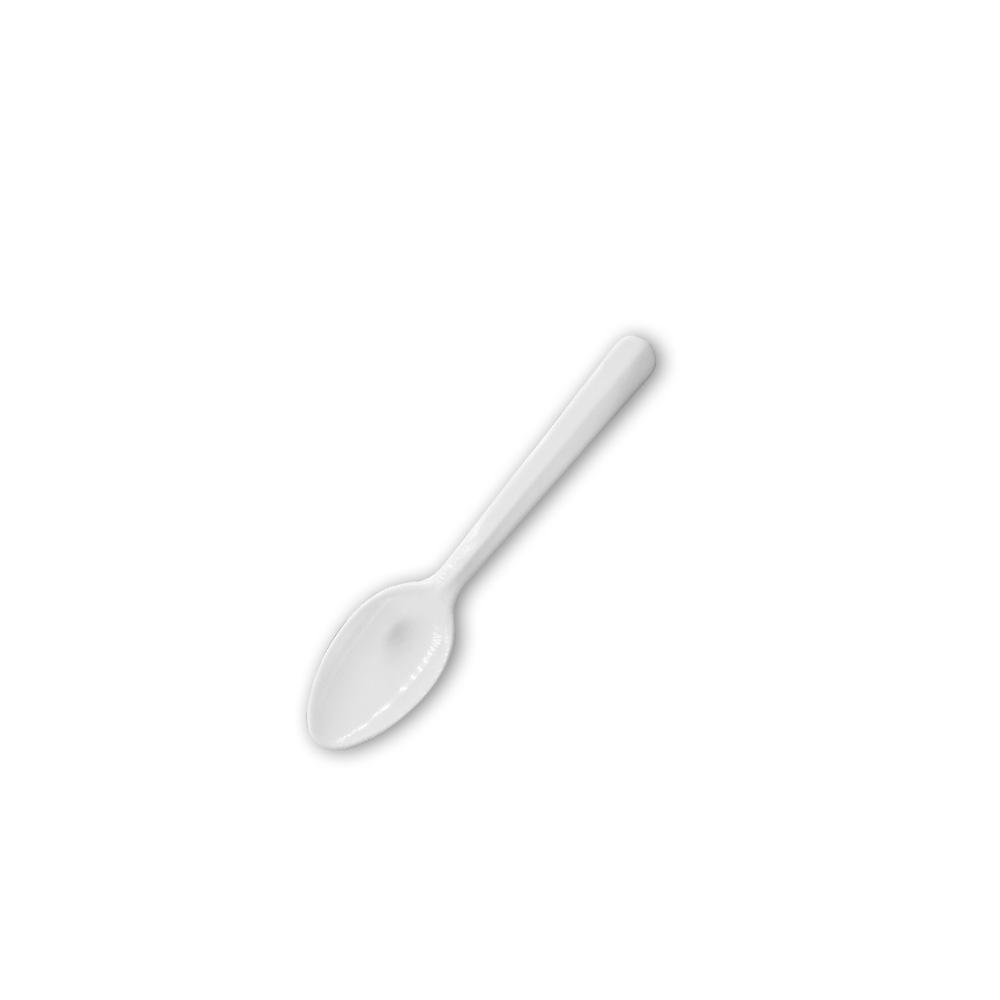 FJ0501White Plastic Tea Spoon 5" #14 - Kwong Wah Paper Product Co Ltd