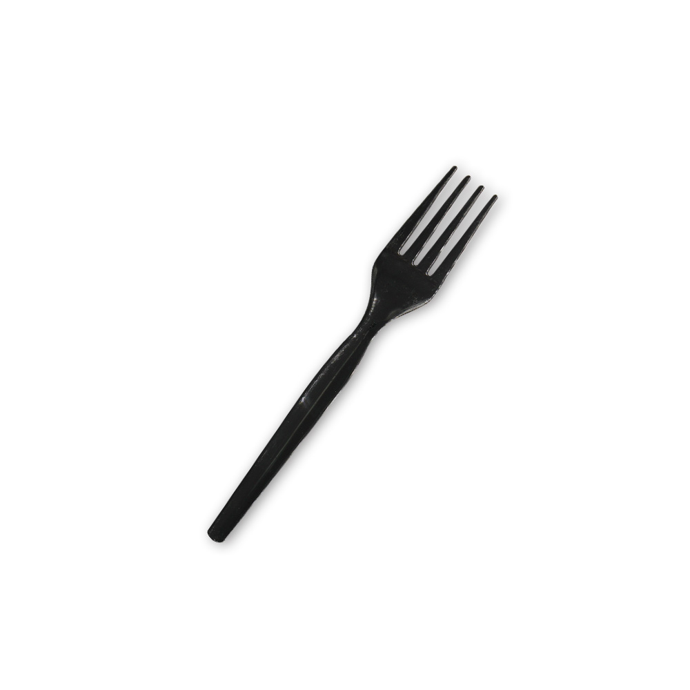 FL01116.25" Black Plastic Fork #15MBK - Kwong Wah Paper Product Co Ltd